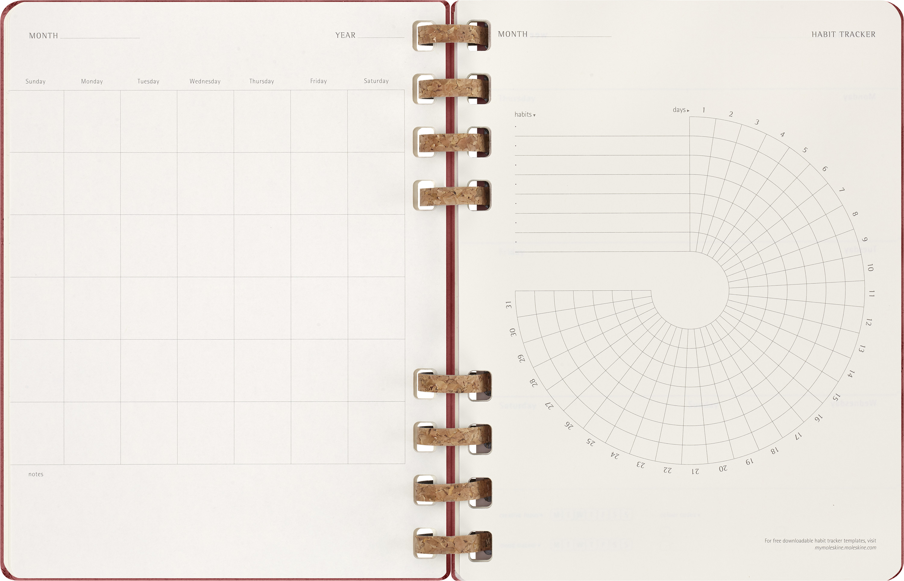 Undated Spiral Planner XL Crush Cherry | Moleskine Shop